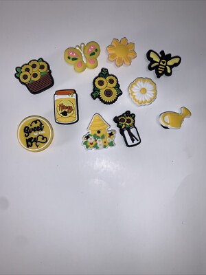 Lot of 12-SunFlower, Floral, Gardening, Plant Shoe Charms For Crocs New ...
