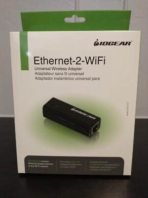 IOGEAR Ethernet-2-WiFi Universal Wireless Adapter, GWU637 Black New ...