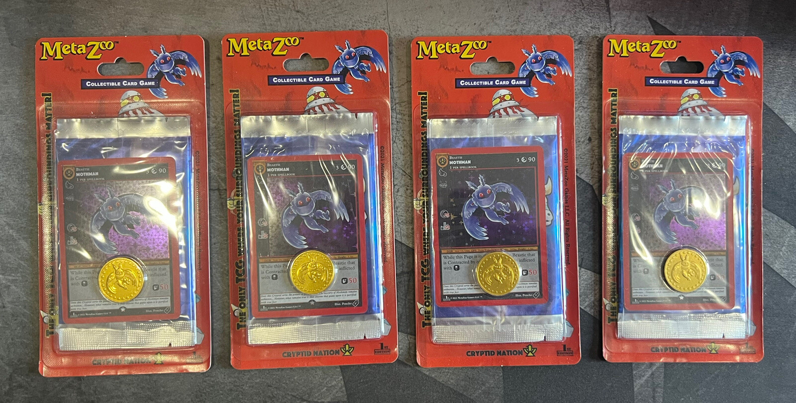 MetaZoo TCG Cryptid Nation 1st Edition Blister Pack w/Mothman x4 Lot ...