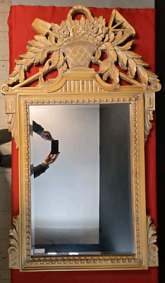 VTG LEBARGE FRENCH COUNTRY REGENCY WALL MIRROR HARVEST RAKE SHOVEL ...