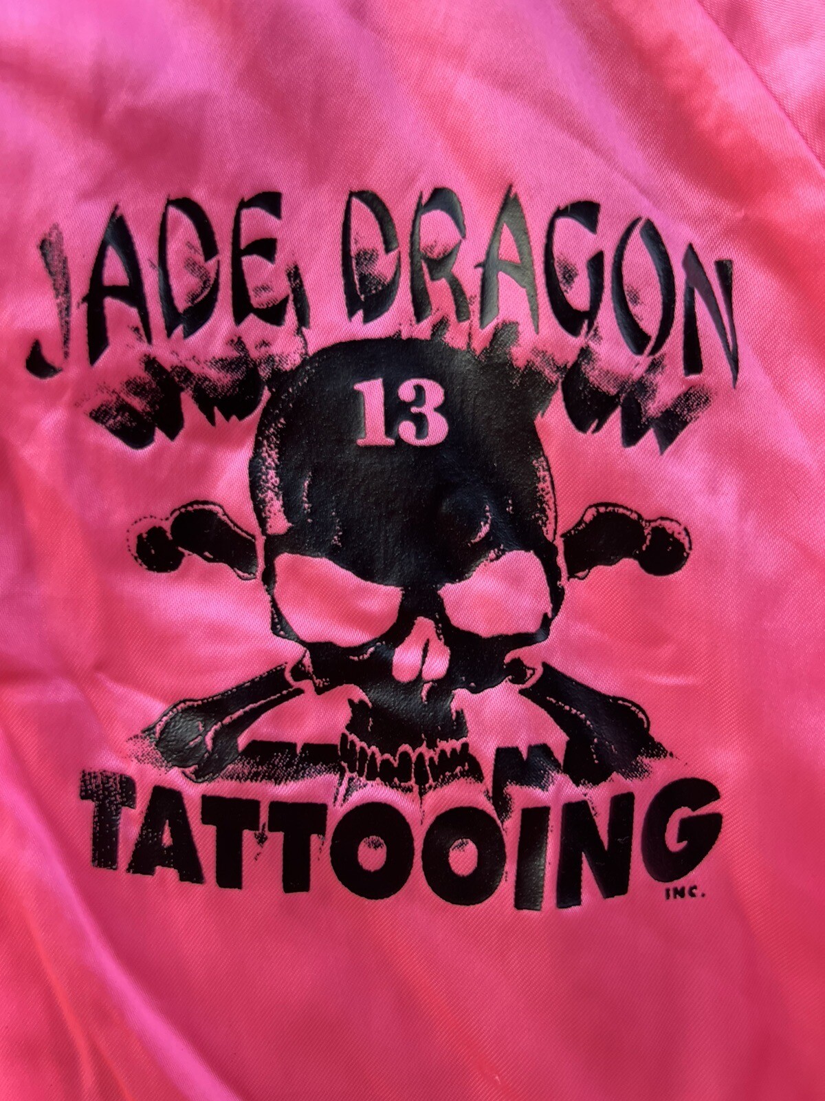 1980s Jade Dragon Tattooing Tattoo Vintage Satin Unis… - Gem