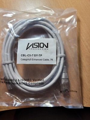 CBL-C5-7 GY-TP FROM VISION SPECIALTIES. CATEGORY 5 ENHANCED 7ft CABLE ...