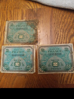 WW2 French 2 Franc 1944 (Allied Occupation Currency) France Banknote ...