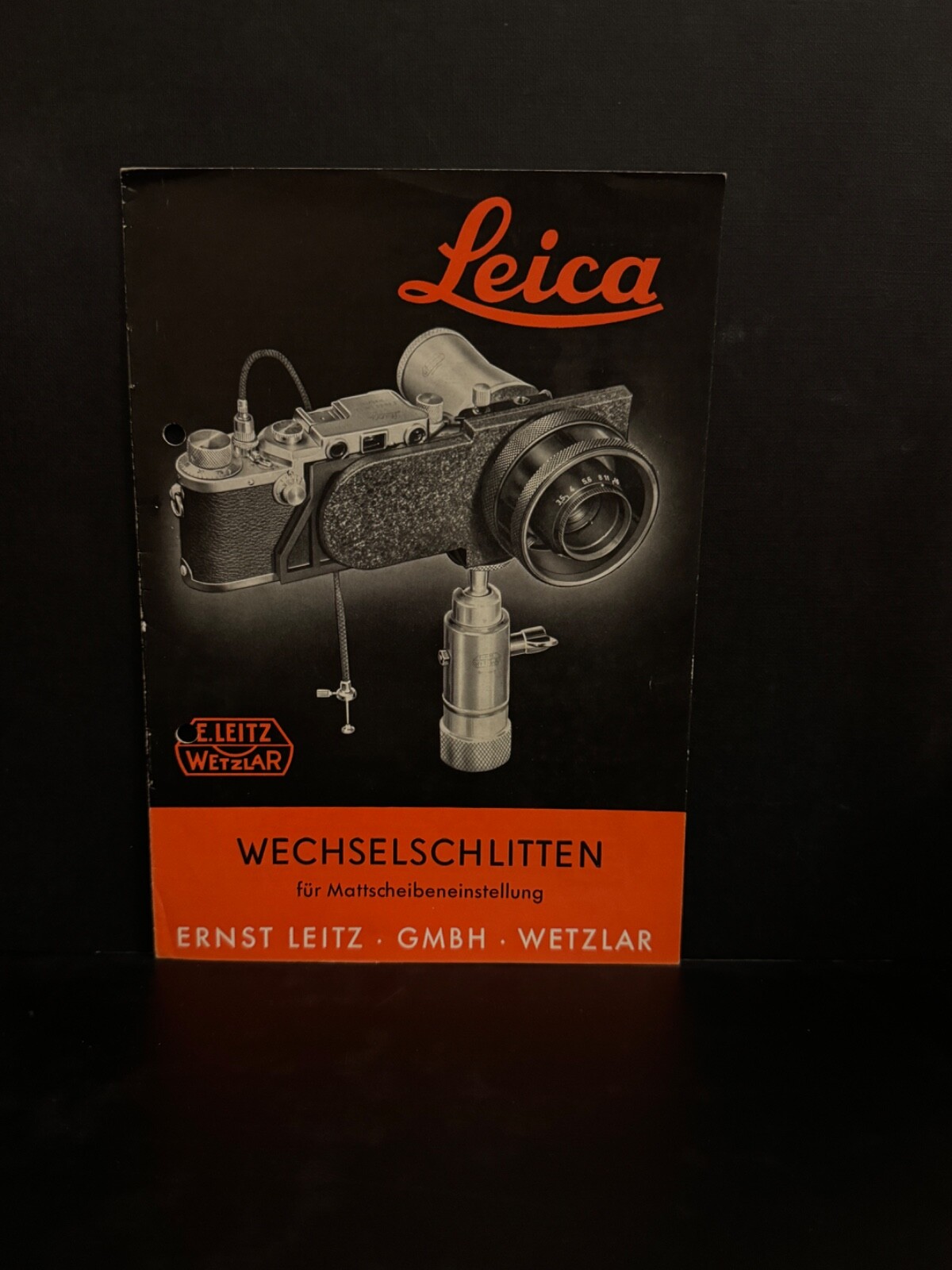 #A0460-Leica Wechselschlitten für Mattscheibeneinstellung Prospekt ...