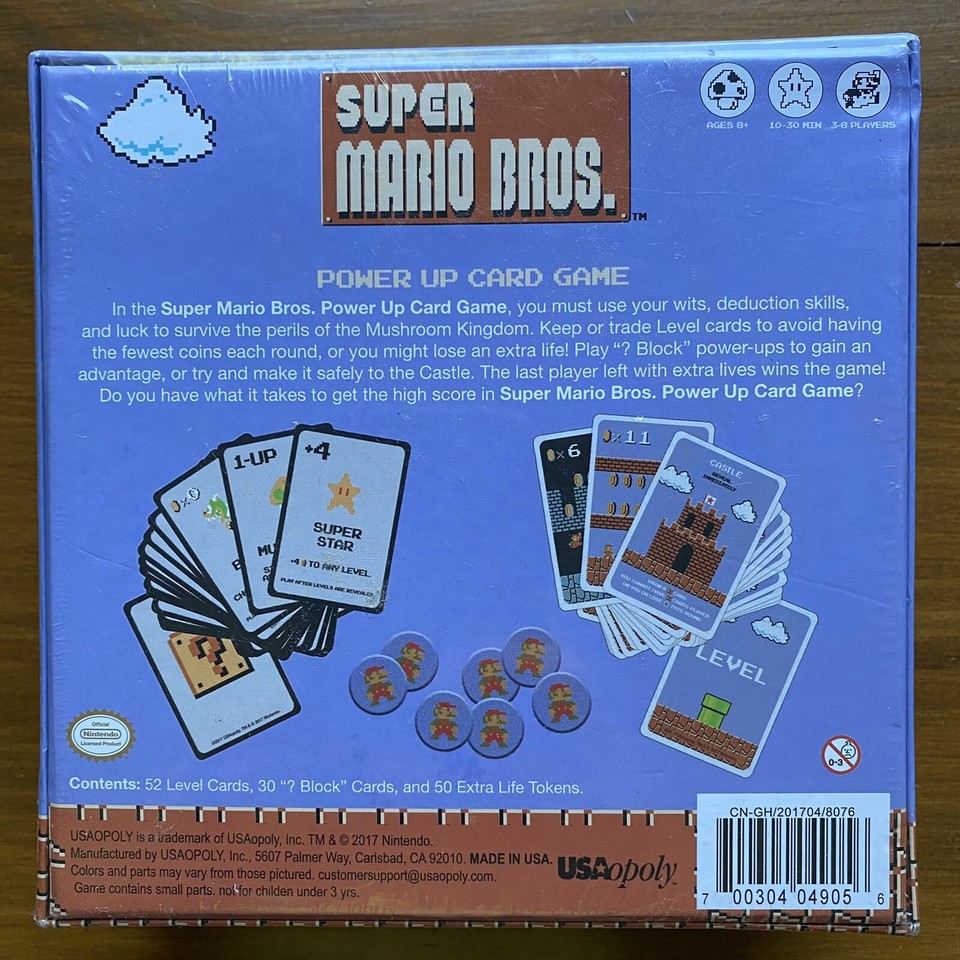Super Mario Bros POWER UP Card Game USAopoly Art:Nintendo Classic Video ...
