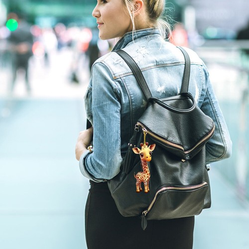 Acrylic Giraffe Car Keychain Cute Cartoon Keychains Funny Present for ...