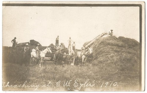 Donnellson Iowa IA ? ~ C.W. Eyler Farm Threshing Scene RPPC Real Photo ...