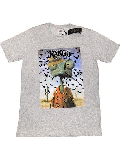 Gray Zara Men's M Tshirt Disney's Rango graphic design, new with tag | eBay