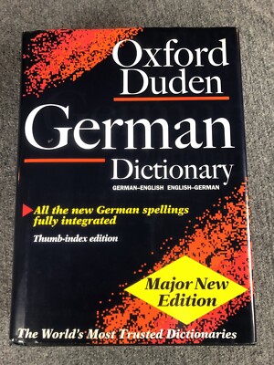 Oxford Duden German English Dictionary Hardcover 1999 DJ VG Thumb Index ...