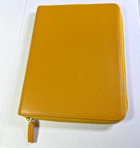 Moterm Zipper Planner Cover, A5 Sz. Pebbled 'Mustard' Color Leather ...