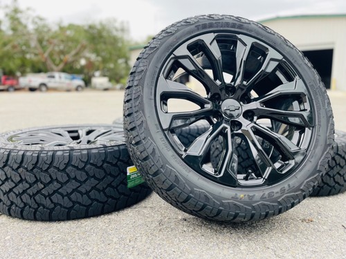 22" Black Chevy Silverado Trail Boss Wheels Rims Tires Factory Style ...