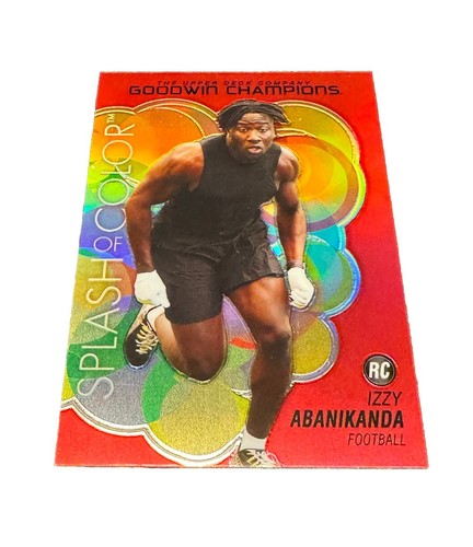 Izzy Abanikanda 2023 Goodwin Champions Splash of Color Rainbow Red SCP ...