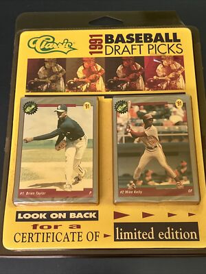 Vintage 1991 Classic Baseball Draft Picks Certificate Limited Edition ...