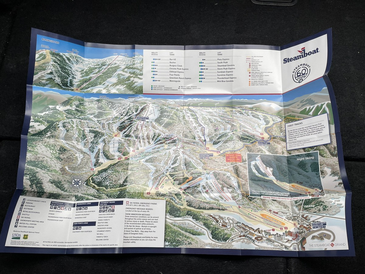 Steamboat Springs Ski Mountain Map