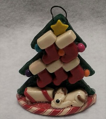 Vintage Calliope Design Christmas Tree w/5 hanging Stockings Christmas ...