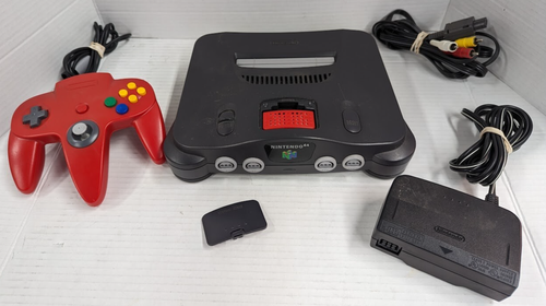 N64 Nintendo 64 Console Complete Red Controller + Expansion Pack Pak ...