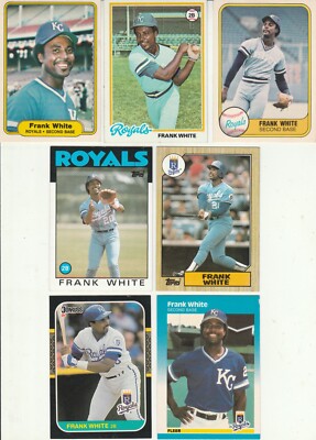 20 FRANK WHITE different card lot 1978 - 1991 career Kansas City Royals ...