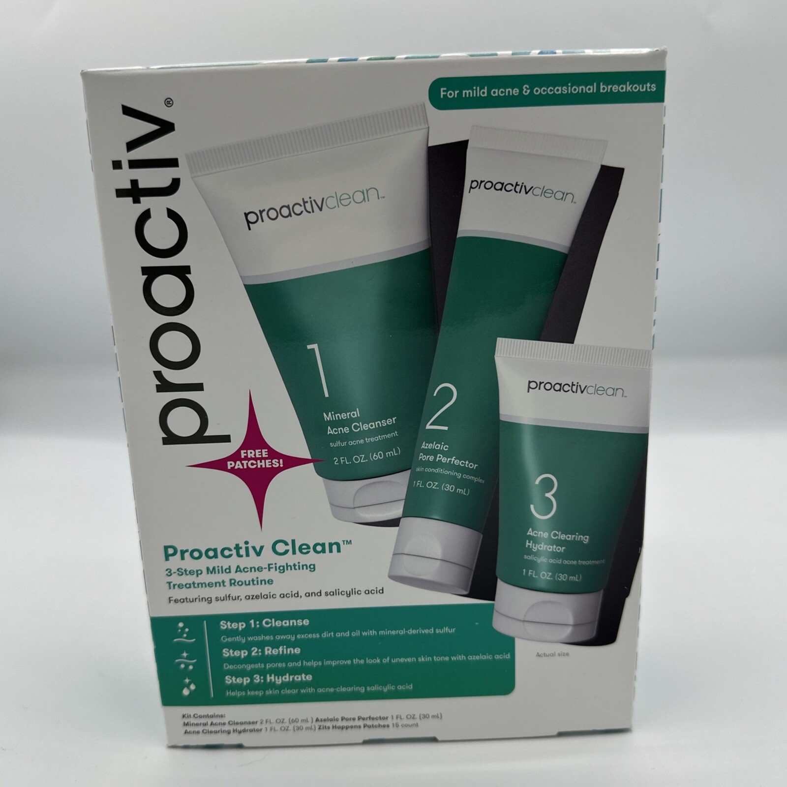 Proactiv Clean 3-Step Mild Acne-Fighting Treatment Routine (EXP 2/2025) | eBay