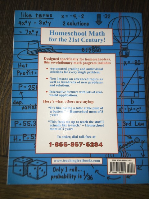 Teaching Textbooks Algebra 1 Answer Key and Test Bank Book 2004 Edition ...