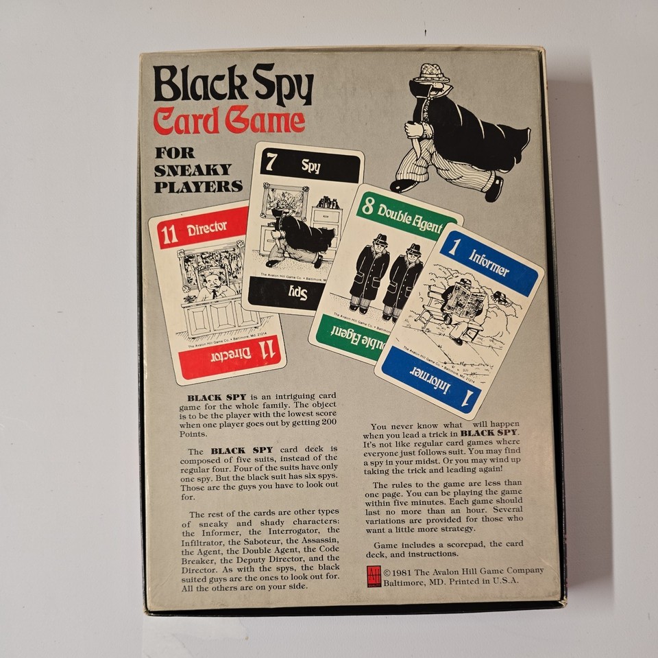 Avalon Hill 1981 Black Spy Board Game Complete | eBay