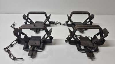 Lot of 4 Montgomery No. 2 Coil Spring Animal Traps | eBay