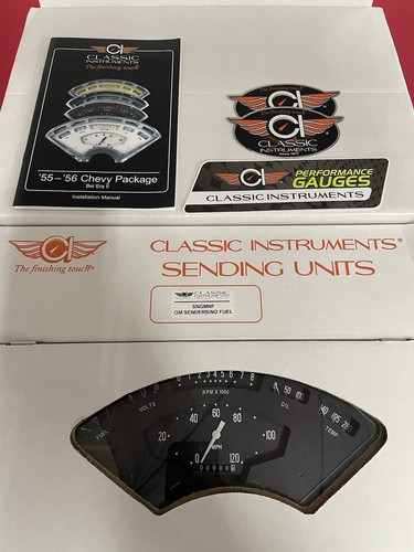 1955 1956 Chevy Bel Era Classic Instruments Direct Fit Gauge Black ...