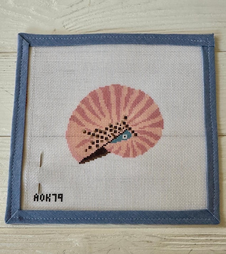 New Conch Shell Beach Needlepoint Canvas Baby's Ear Pink Shell | eBay