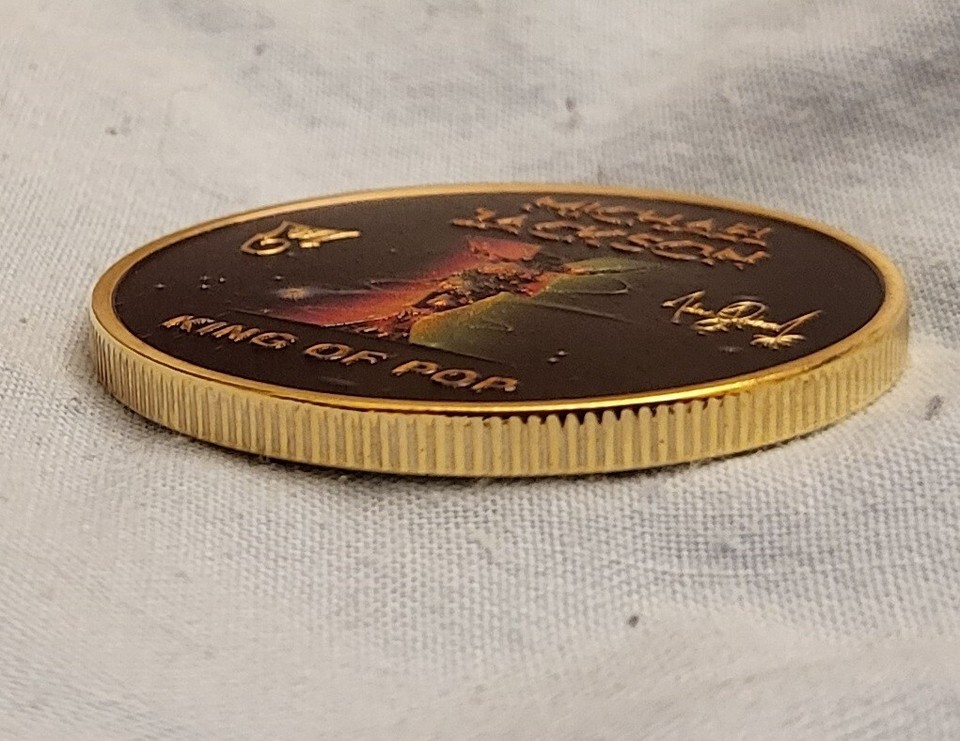 Michael Jackson Elvis Gold Coin Autographed King of Rock n Roll Pop ...