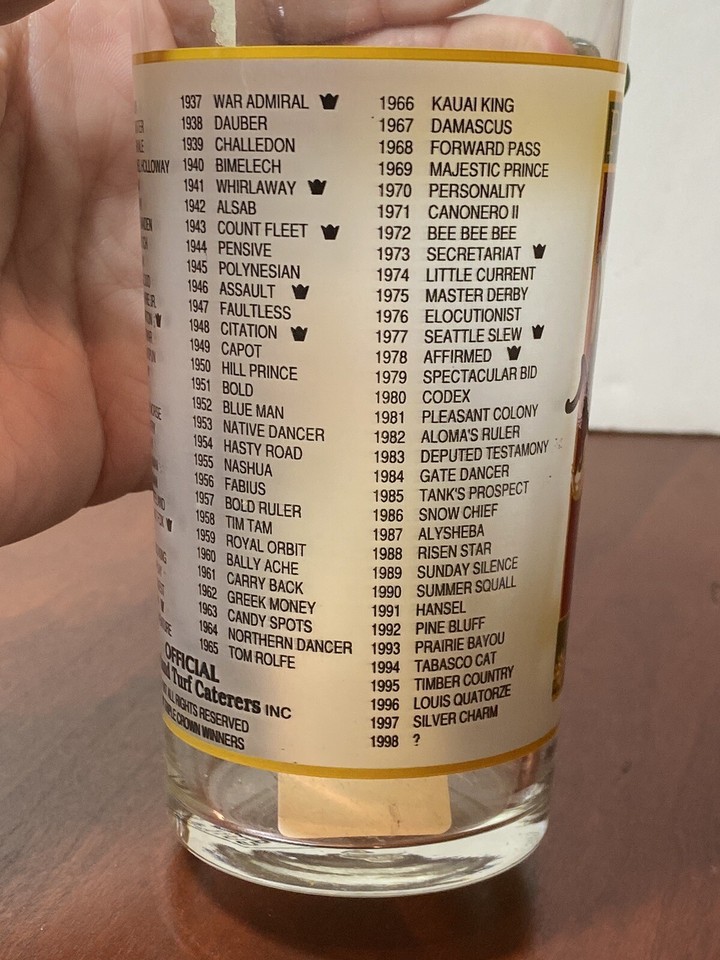 SIGNED Jockey Kent Pimlico Preakness 1998 Glass Horse Race Glass | eBay