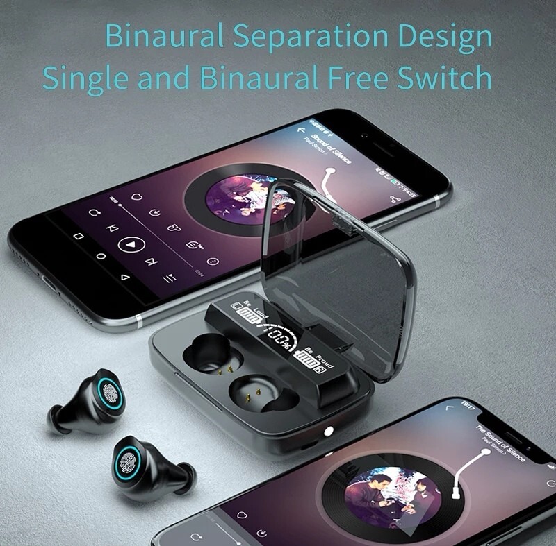 Bluetooth 5.1 True Wireless Touch Control Headphones Waterproof Earbuds ...