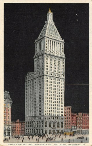 Cincinnati OH~Detroit Publishing~Night View of Union Central Life ...