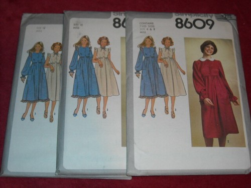 🌸1978 UNCIRCULATED SIMPLICITY #8609 - LADIES EMPIRE WAIST DRESS PATTERN ...