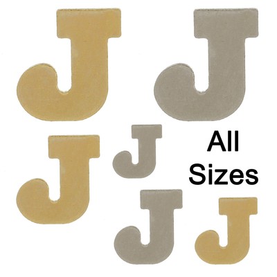 14k White or Yellow Gold "J" Block Initial Letter Nameplate ...