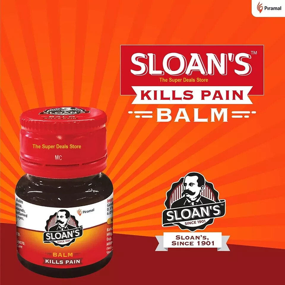 6 x Sloan's Pain Relief Balm 20gm Kills Pain -|Joint|Body| Knee|Muscles ...