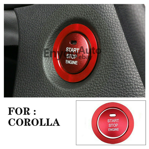 Red Aluminum Engine Start Stop Button Decor stickers For Toyota Corolla ...