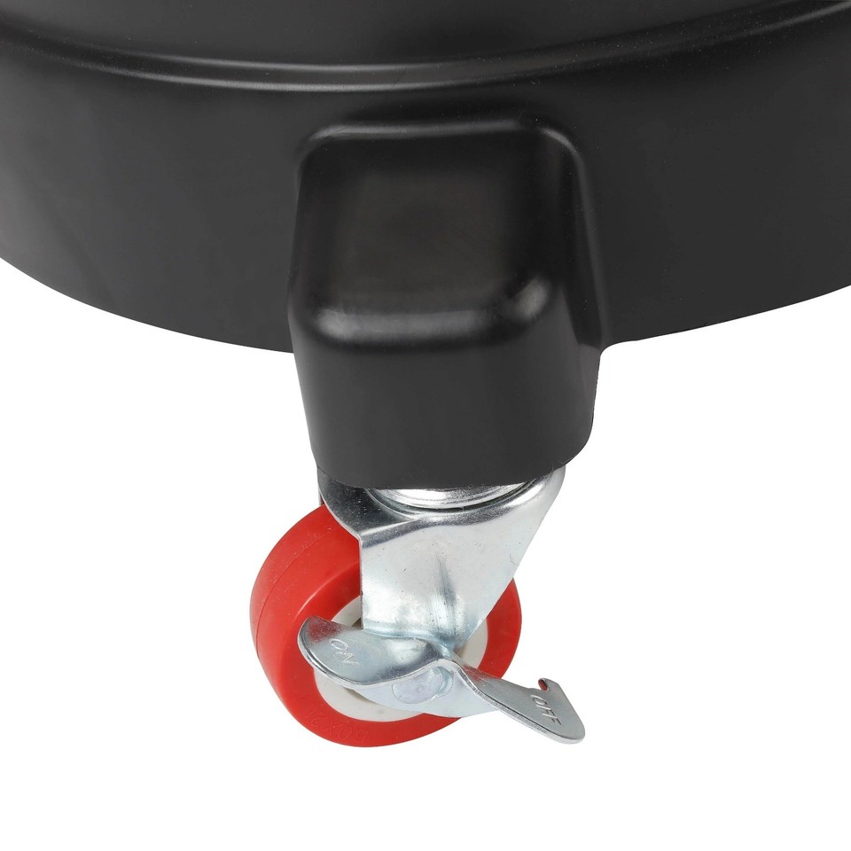 12-inch Heavy Duty Plastic Garage Bucket Dolly, 5 Wheel with Lockable ...