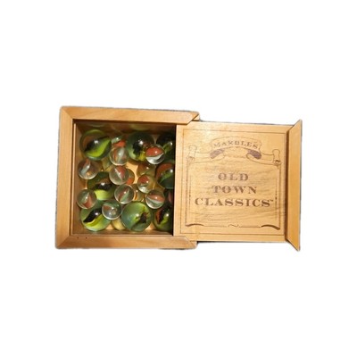 27 Glass Marbles Russ Berrie & Co Old Town Classics Marbles with Box ...