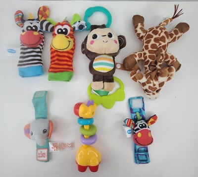 Zebra Striped Rattle Me Wrist Pals Bracelets Plush Soft Booties Socks ...