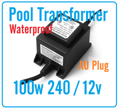 NEW Waterproof Pool Light Transformer 12V/100VA IP44 Suitable LED Pool ...