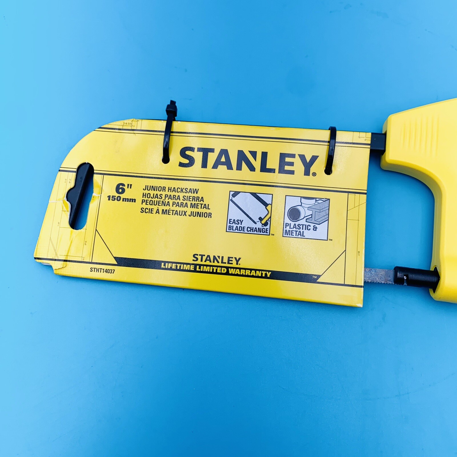 Stanley 6 In. Hack Saw Black & yellow Compact Metal Design Stanley ...