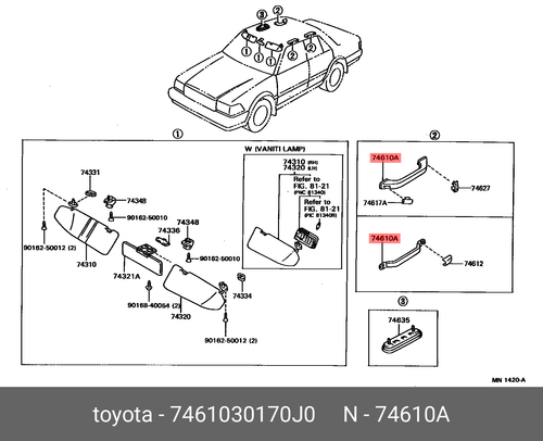 Original grip sub-assy, assist, 7461030170J0 for TOYOTA 74610-30170-J0 ...