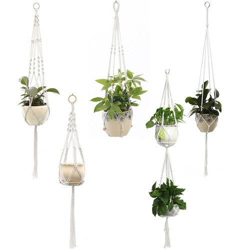 Home Decor Garden Hanging Rope Plant Hanger Hanging Basket Flower Pot ...