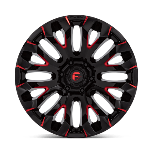 20X9 Fuel 1PC D829 QUAKE 5X4.5 1MM GLOSS BLACK MILLED RED TINT | eBay