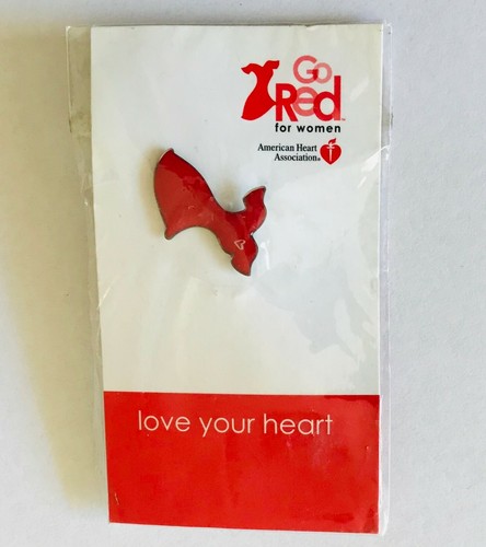 Go Red American Heart Association Red Dress Pin Badge Rare Vintage (A6 ...