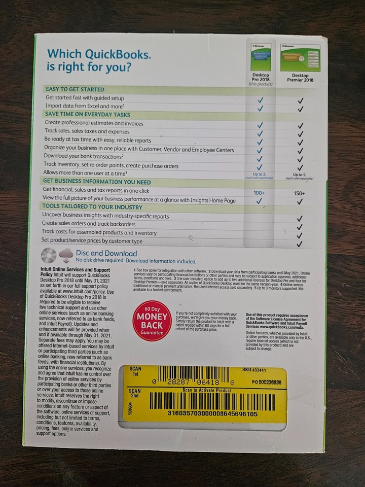 Quickbooks Desktop Pro 2018 Windows - NO SUBSCRIPTION - AUTHENTIC ...