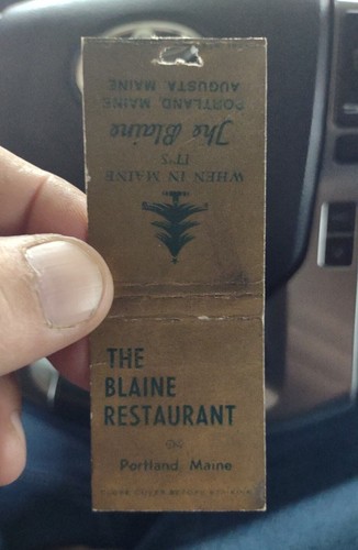 Vintage The Blaine Portland and Augusta, Maine Collectible Matchbook ...