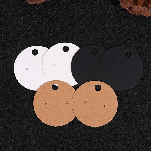 100Pcs Round Cardboard Earring Display Cards Kraft Paper Jewelry ...