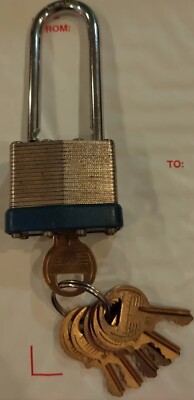 1 Long Neck Padlock with 8 Keys 40mm Vintage Shackle Bikes Lock ...