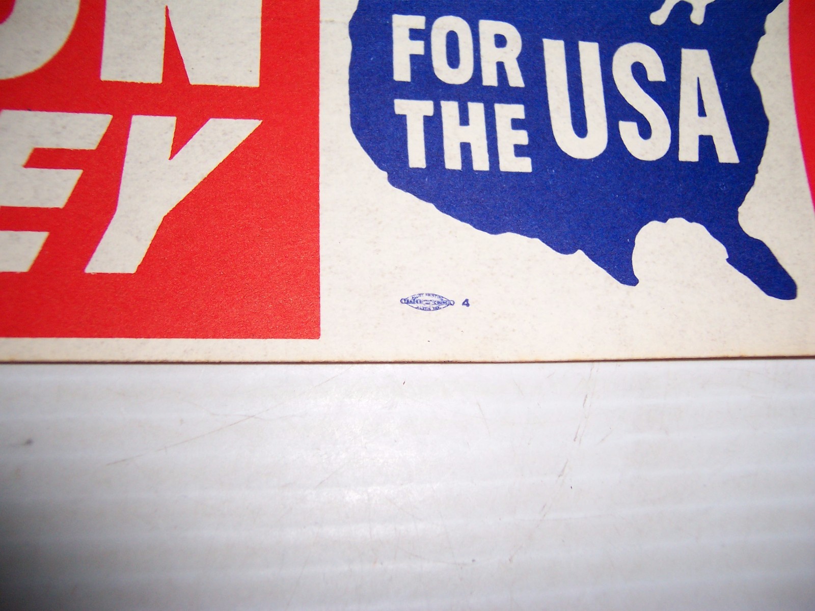 Vintage (Lyndon) Johnson (Hubert) Humphrey For The USA Bumper Sticker ...