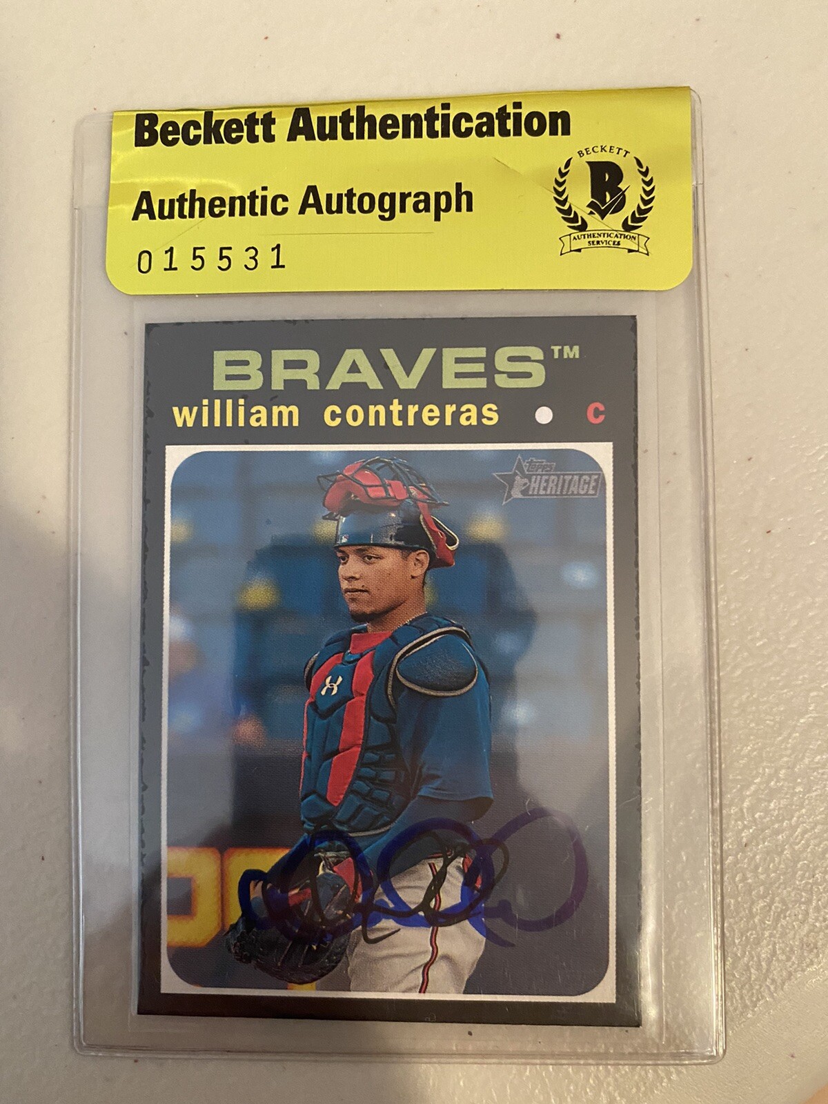 WILLIAM CONTRERAS Signed Autograph Auto 2020 Topps Heritage Minors ...